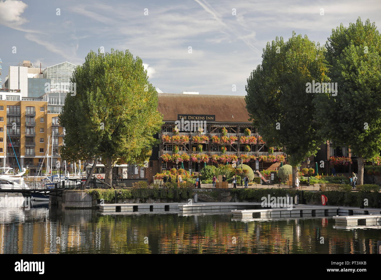 St. Katharine Docks Marina in London, close to Tower Bridge Stock Photo ...