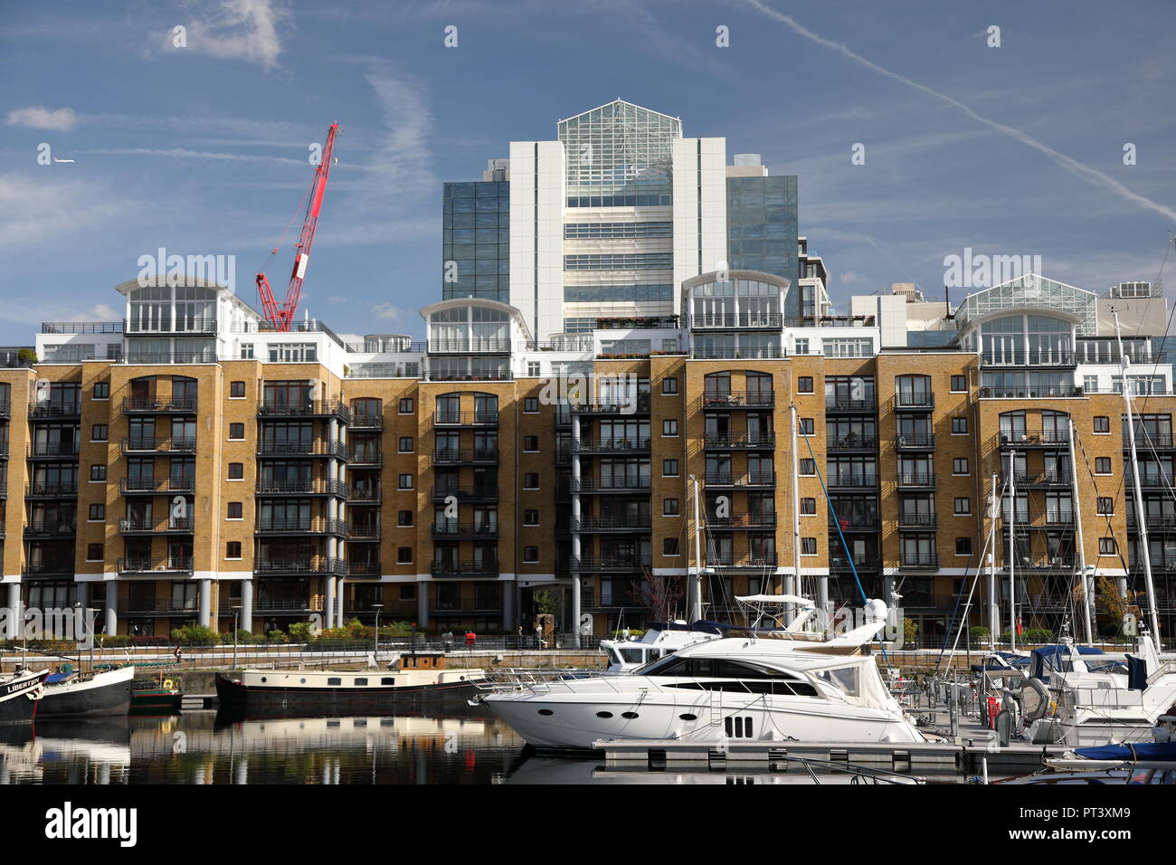 St. Katharine Docks Marina in London, close to Tower Bridge Stock Photo ...