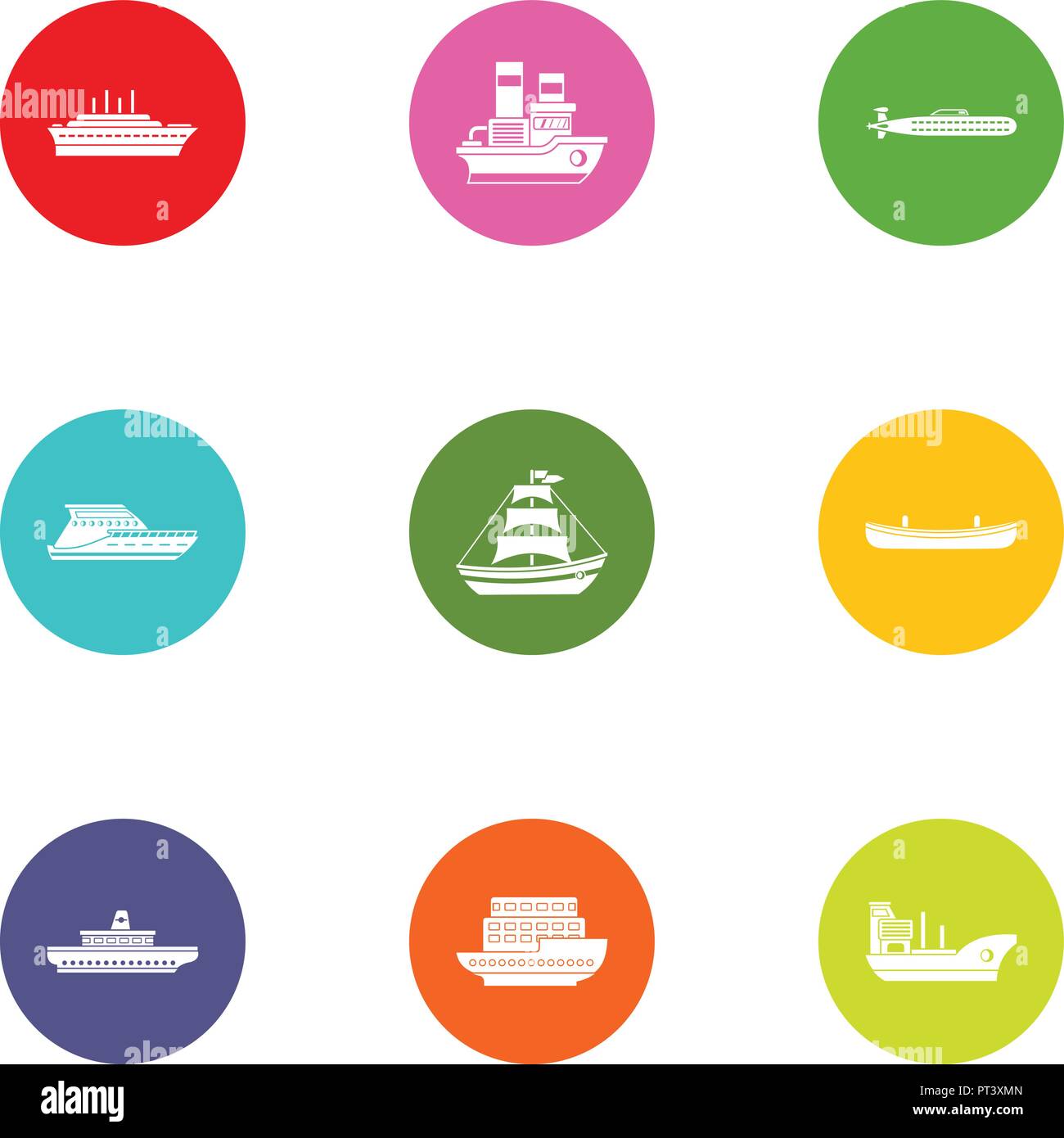 Nave icons set, flat style Stock Vector Image & Art - Alamy