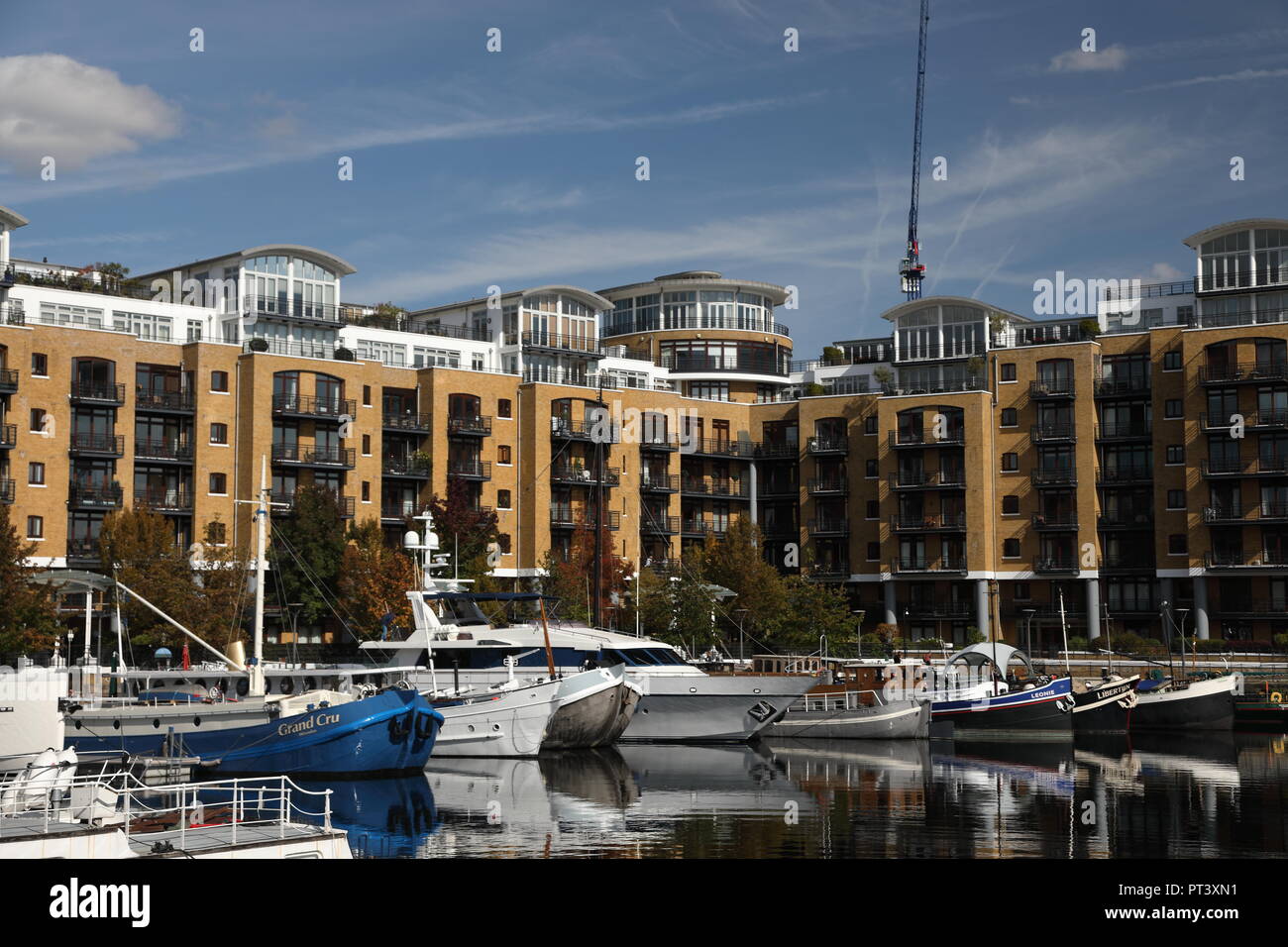 St. Katharine Docks Marina in London, close to Tower Bridge Stock Photo ...