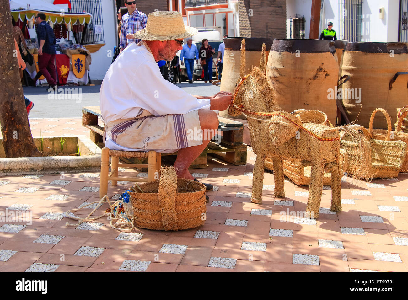 Palos de la Frontera, Huelva, Spain - MARCH 18, 2017: Artisan making a ...