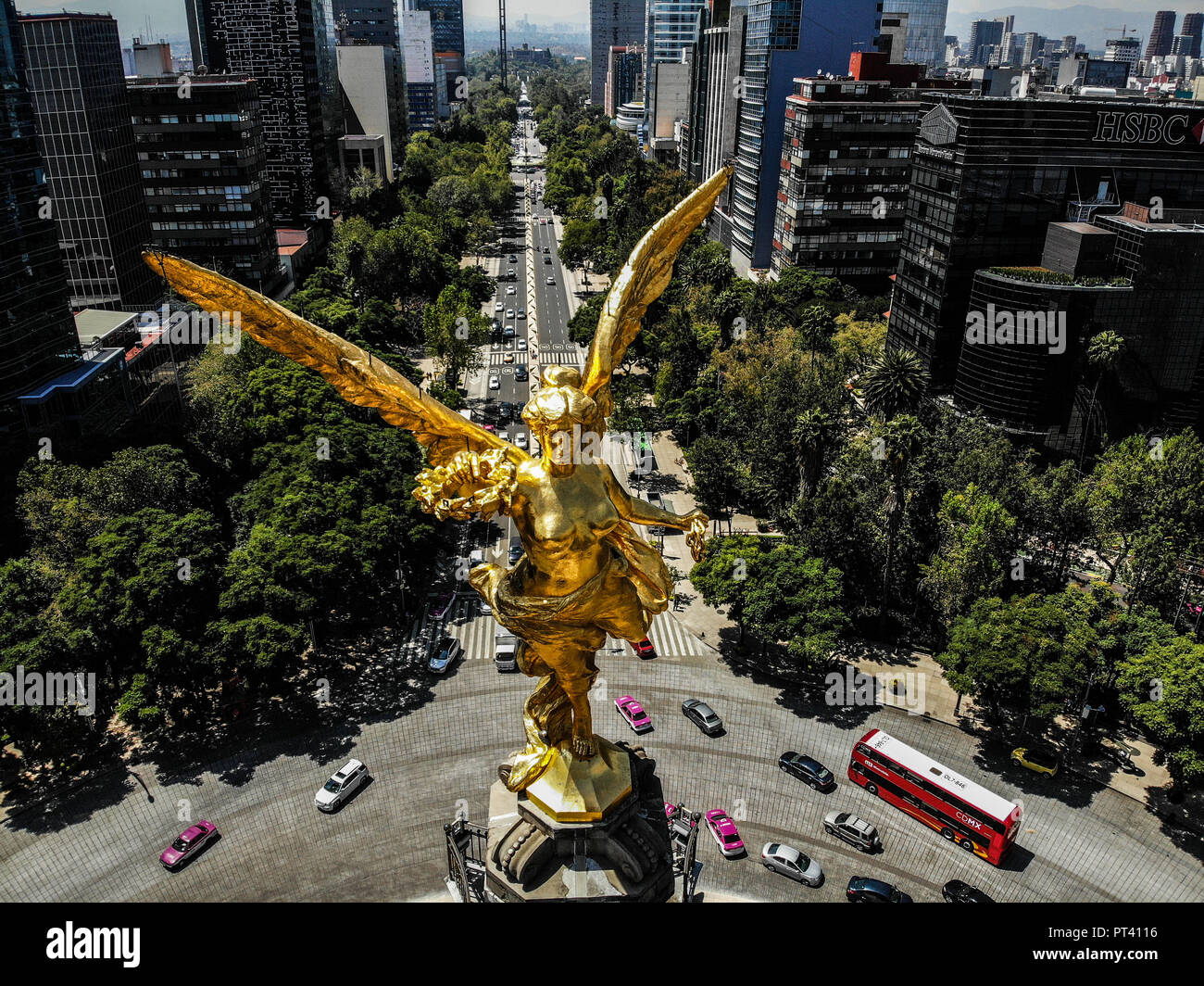 View area of Monument to the Independence of Mexico. The Angel or The ...