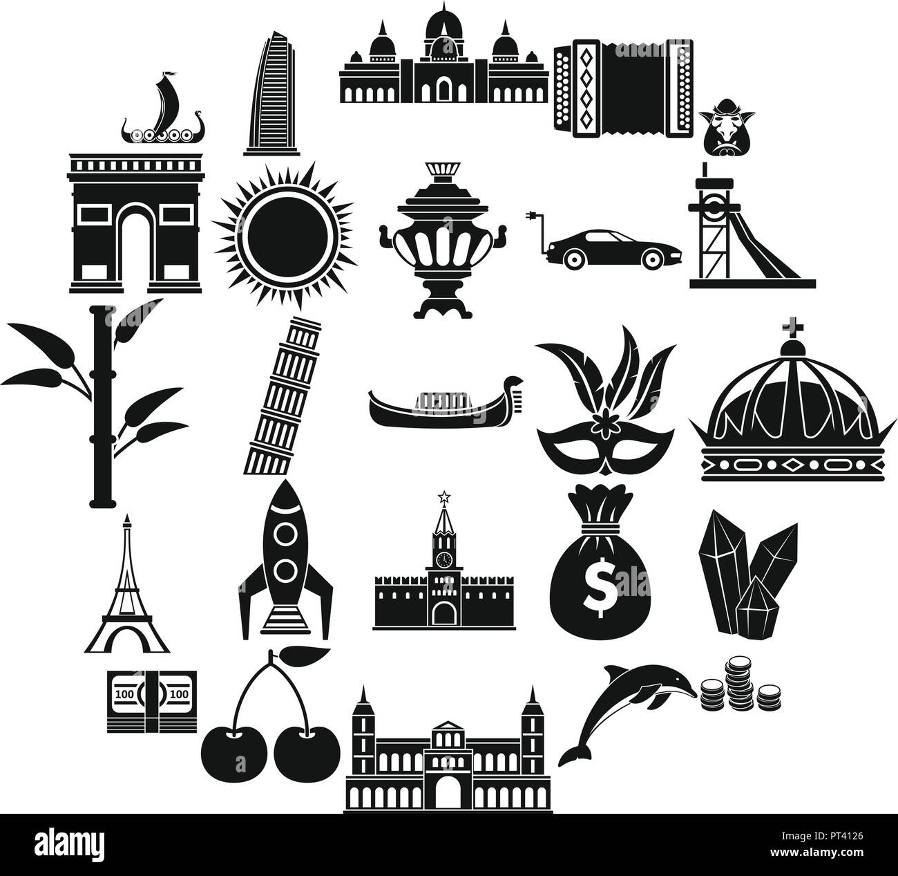 Exploring the world icons set, simple style Stock Vector Image & Art ...
