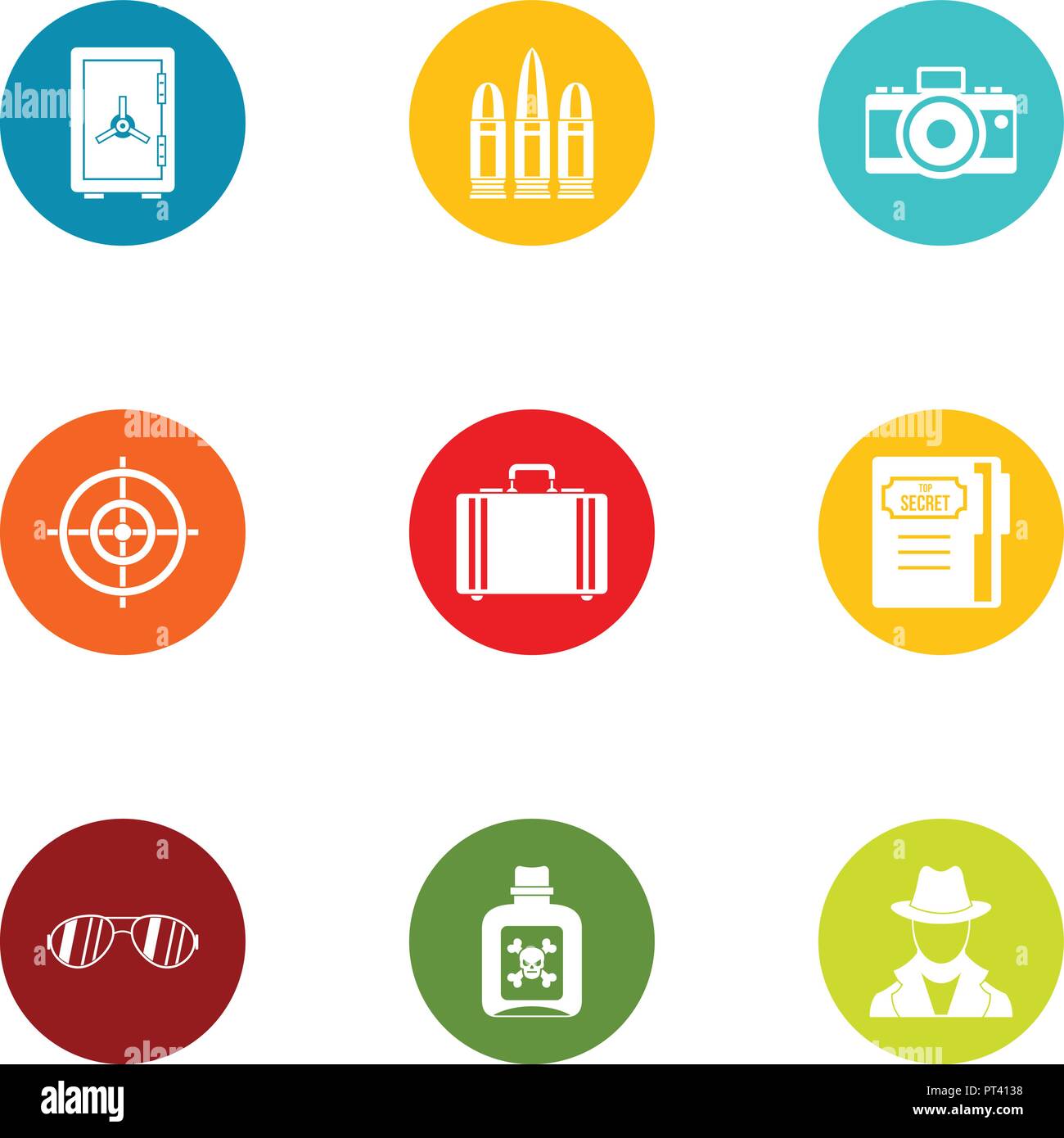 Photo hunting icons set, flat style Stock Vector Image & Art - Alamy