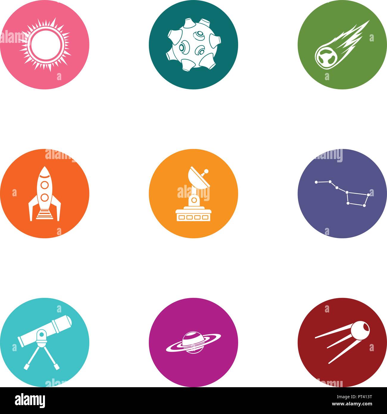 Starlight observation icons set, flat style Stock Vector Image & Art ...