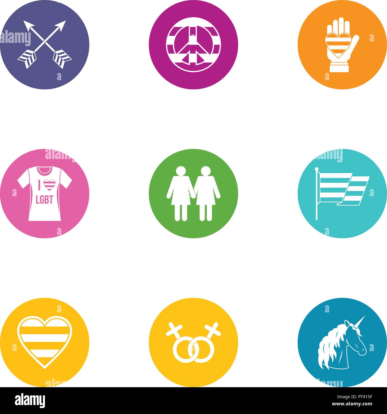 Wedlock icons set, flat style Stock Vector Image & Art - Alamy