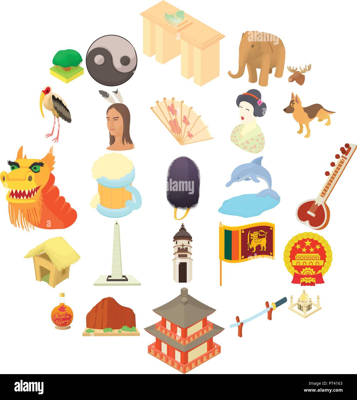 Travel to Asia icons set, cartoon style Stock Vector Image & Art - Alamy