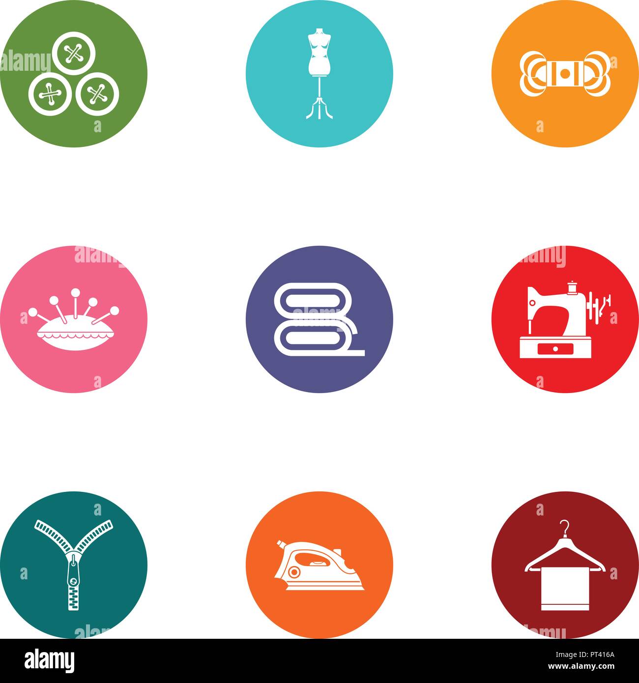 Fix the fabric icons set, flat style Stock Vector Image & Art - Alamy