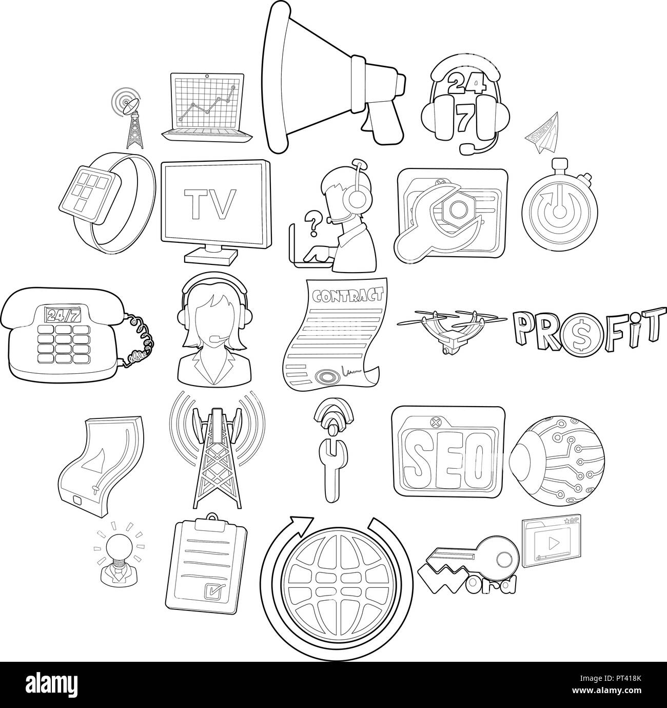 Field of activity icons set, outline style Stock Vector Image & Art - Alamy