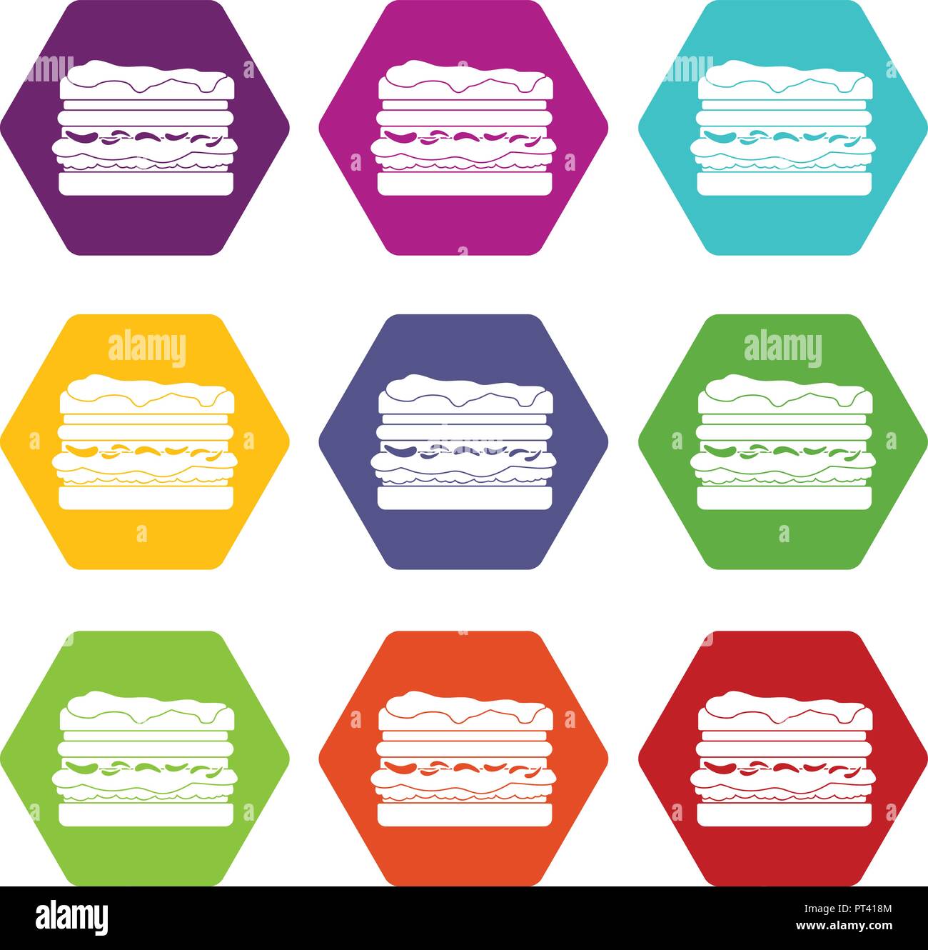 Burger icons set 9 vector Stock Vector Image & Art - Alamy