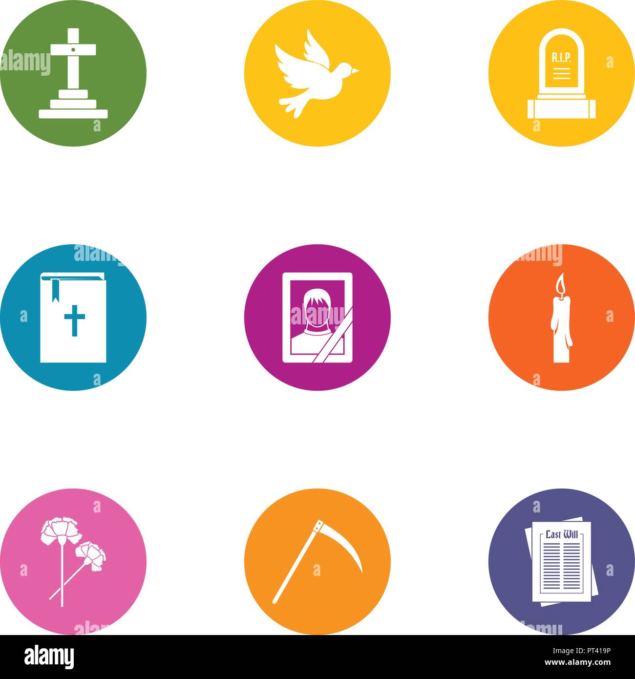 Mors icons set, flat style Stock Vector Image & Art - Alamy