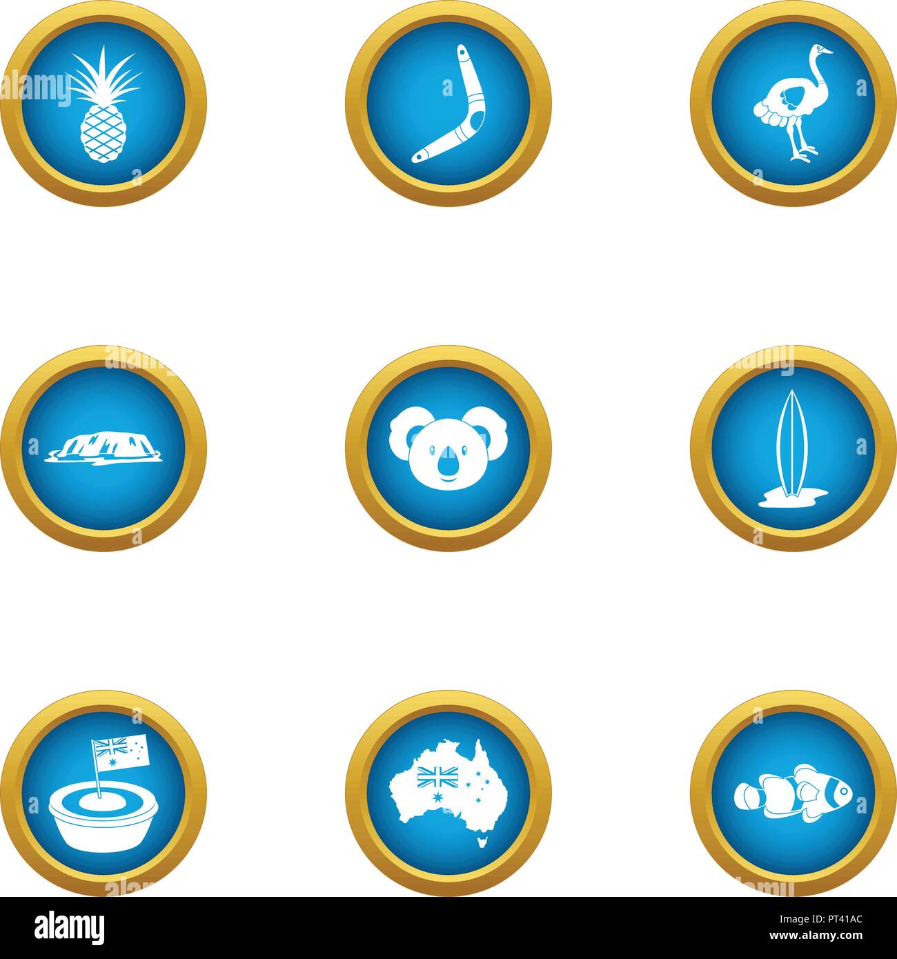 Green continent icons set, flat style Stock Vector Image & Art - Alamy