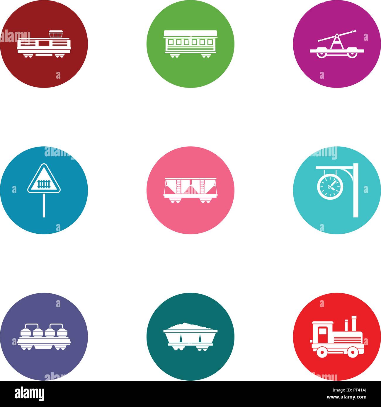 Rail delivery icons set, flat style Stock Vector Image & Art - Alamy