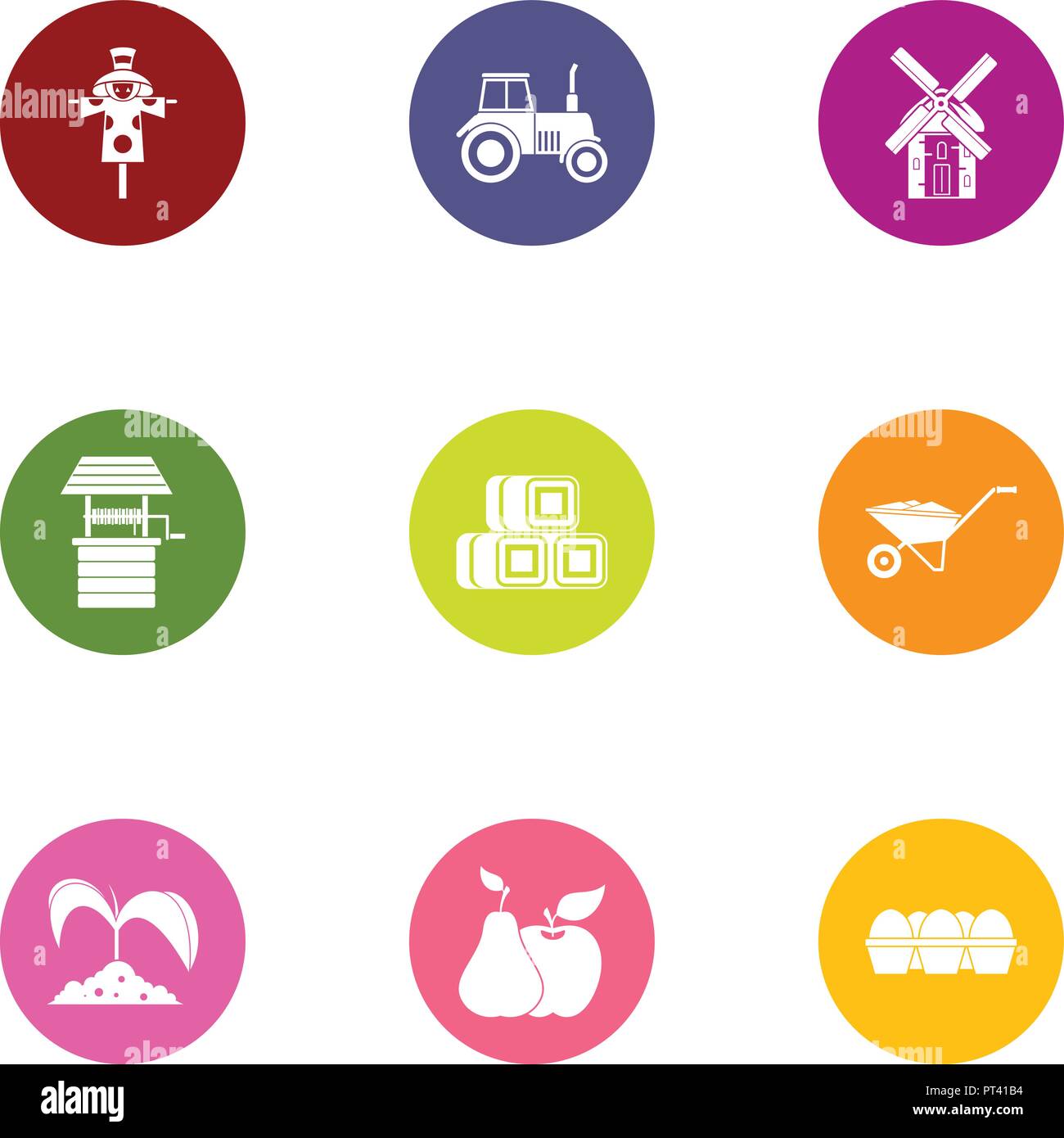 Field icons set, flat style Stock Vector Image & Art - Alamy