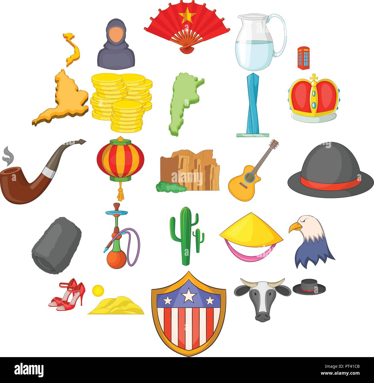 America icons set, cartoon style Stock Vector Image & Art - Alamy