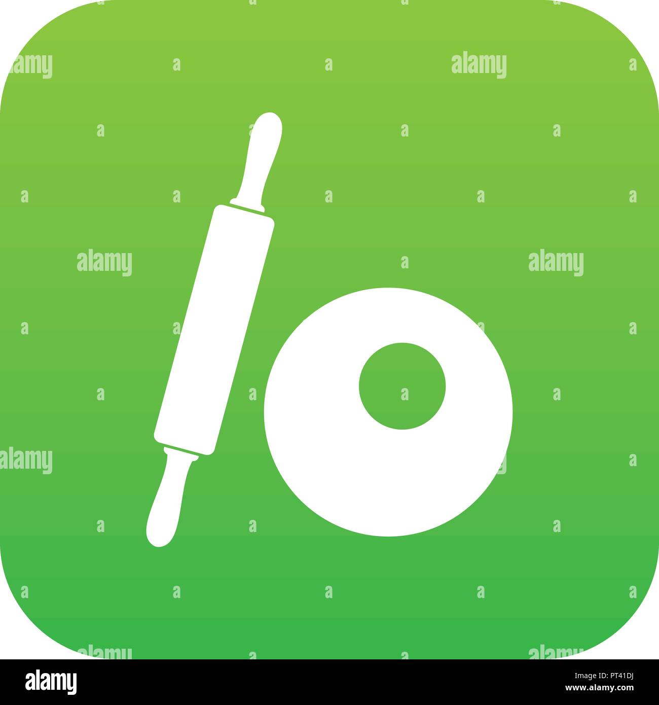 Rolling pin and dough icon digital green Stock Vector Image & Art - Alamy