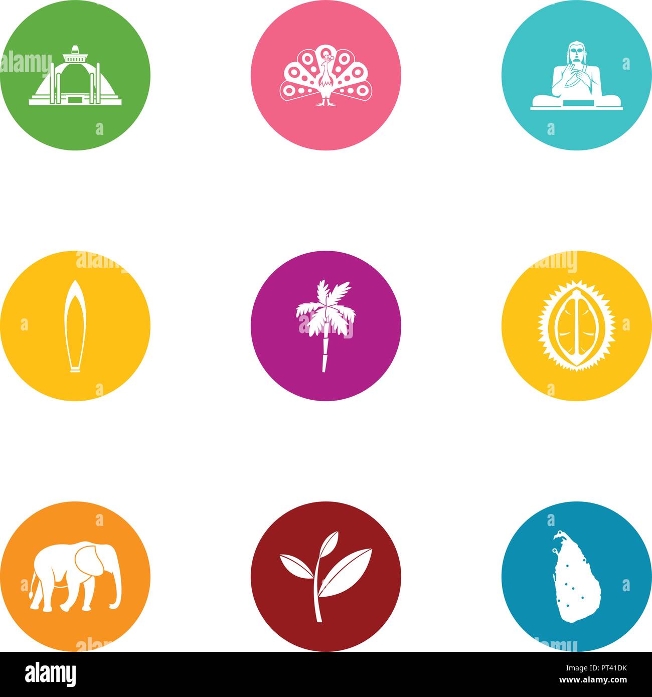 Buddha icons set, flat style Stock Vector Image & Art - Alamy