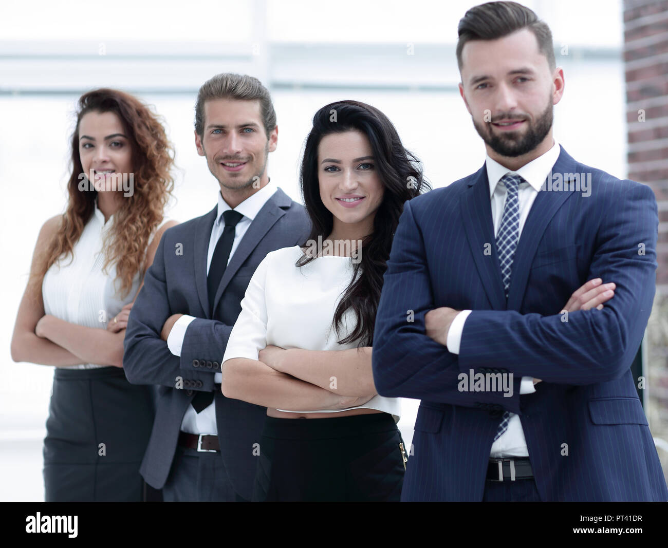 closeup. group of smiling business people Stock Photo - Alamy
