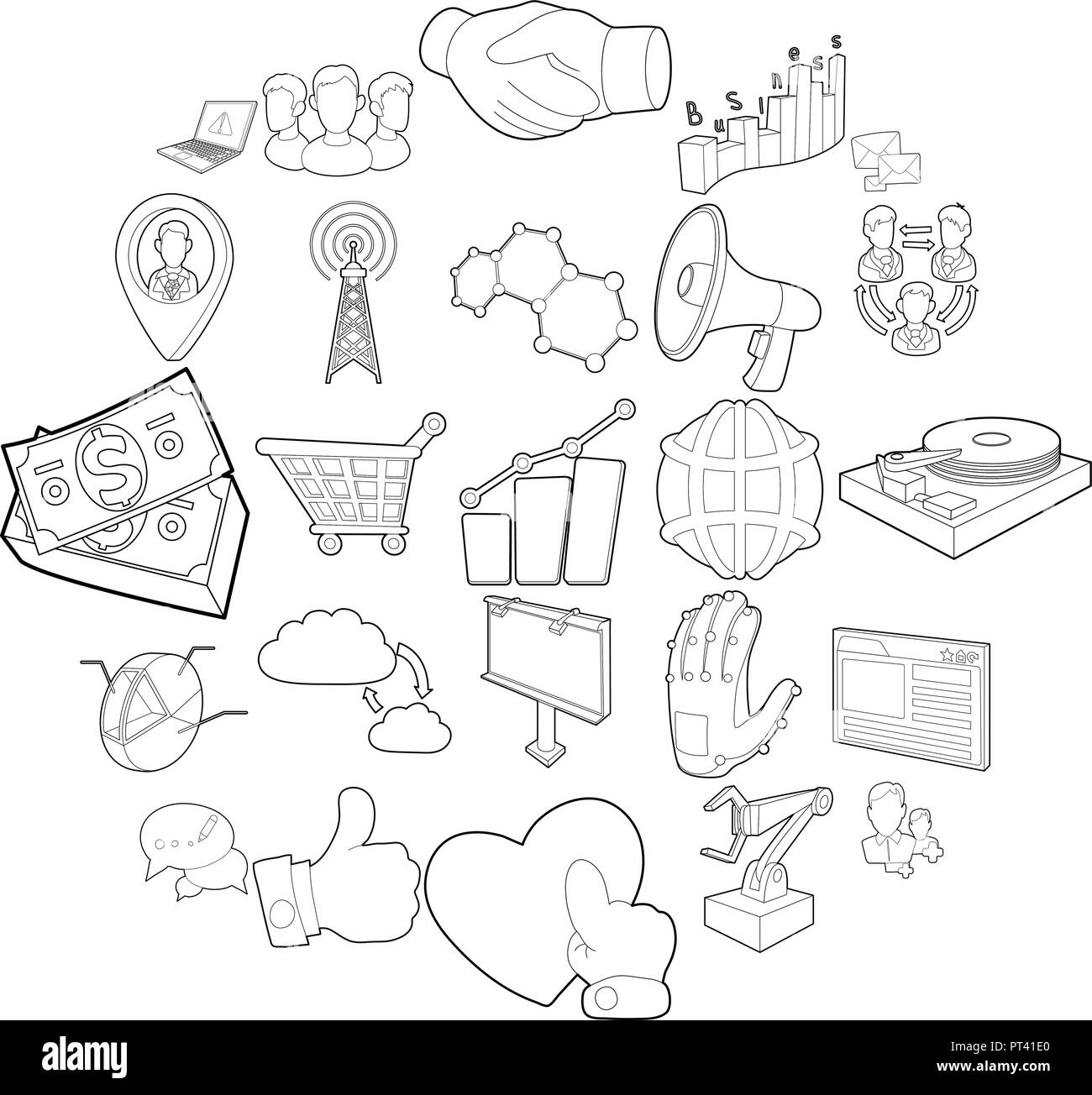 Business scope icons set, outline style Stock Vector Image & Art - Alamy