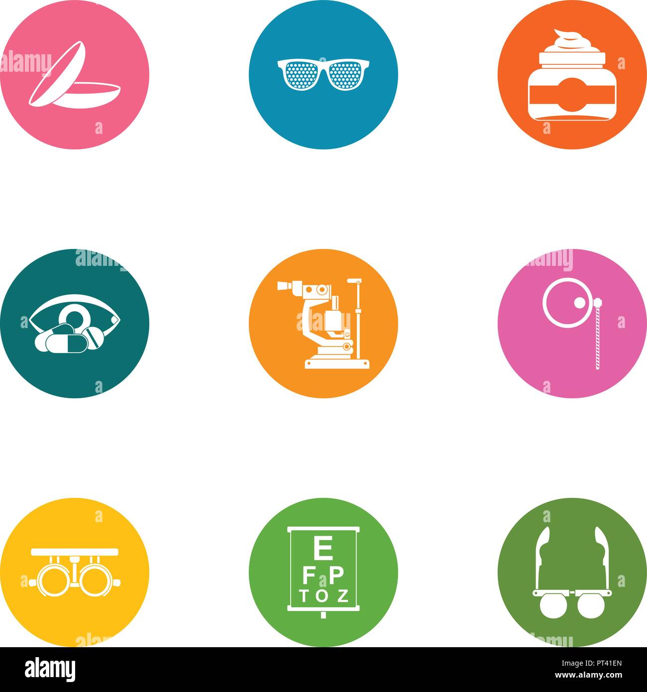 Optical icons set, flat style Stock Vector Image & Art - Alamy
