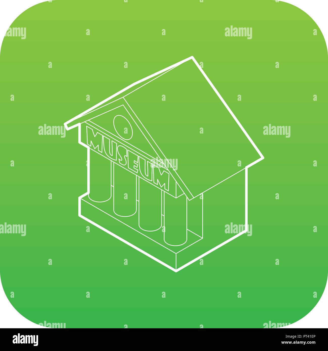 Museum building icon green vector Stock Vector Image & Art - Alamy