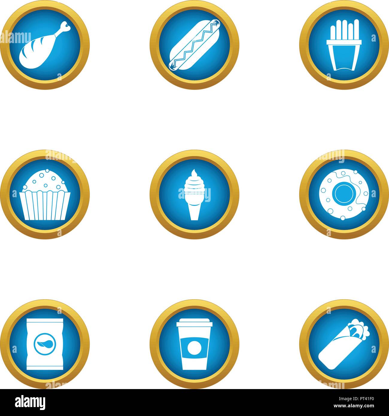 Turkish fastfood icons set, flat style Stock Vector Image & Art - Alamy