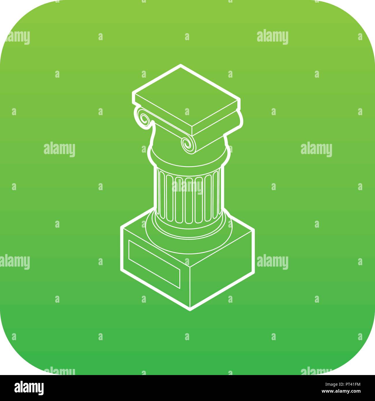 Ancient Ionic pillar icon green vector Stock Vector Image & Art - Alamy