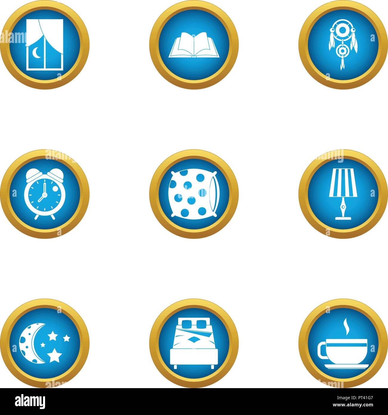 Nighttime icons set, flat style Stock Vector Image & Art - Alamy
