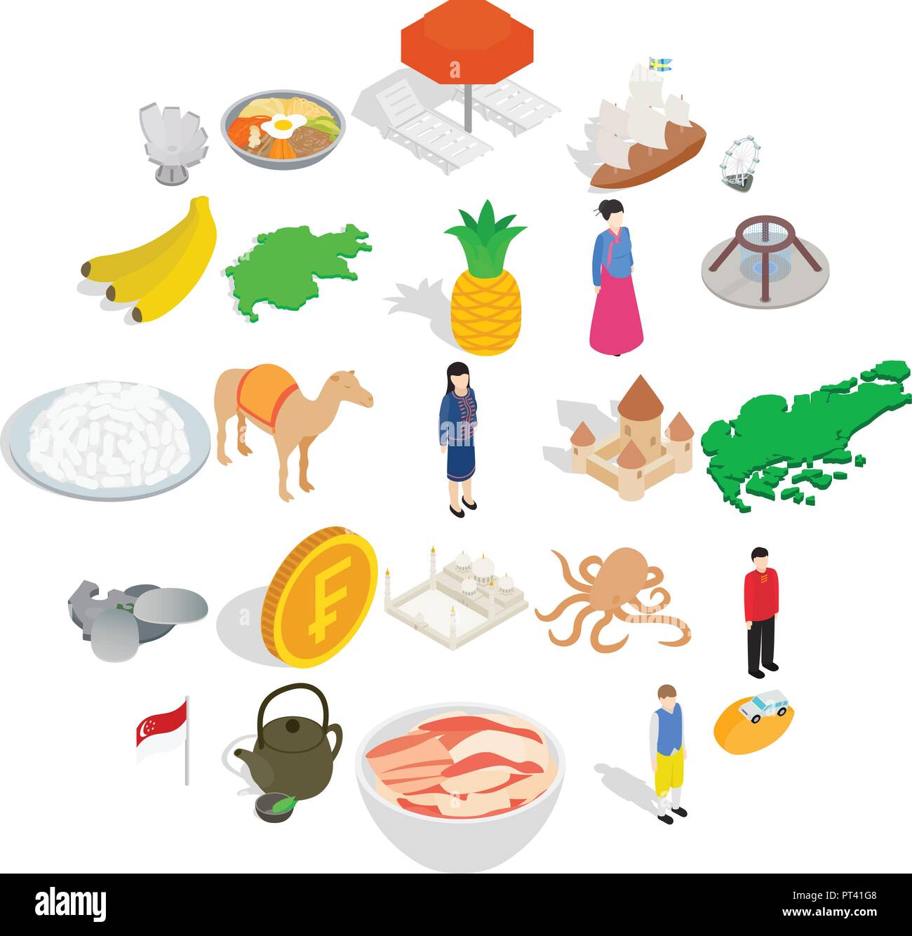 Asian buildings icons set, isometric style Stock Vector Image & Art - Alamy