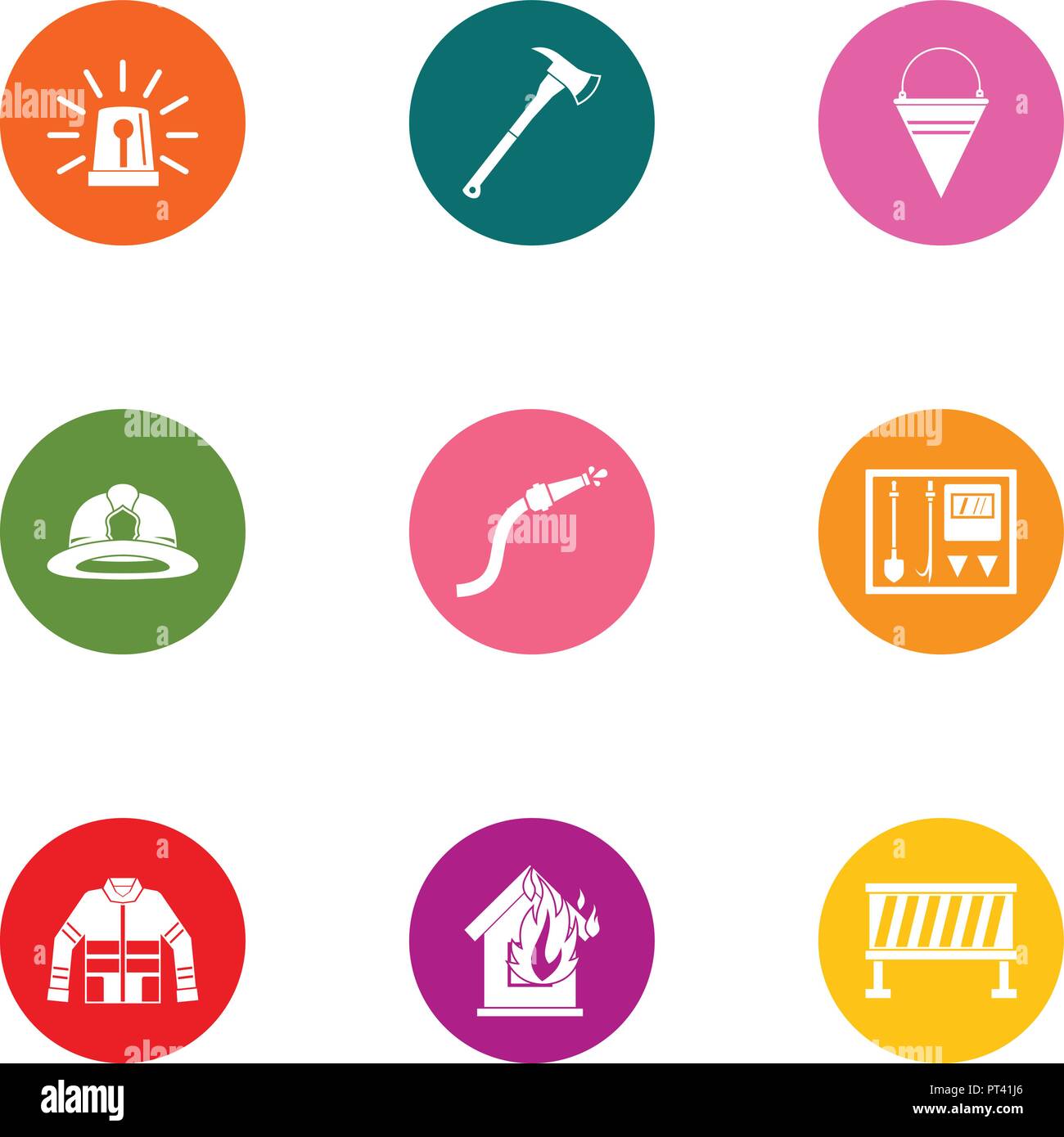 Fire house icons set, flat style Stock Vector Image & Art - Alamy