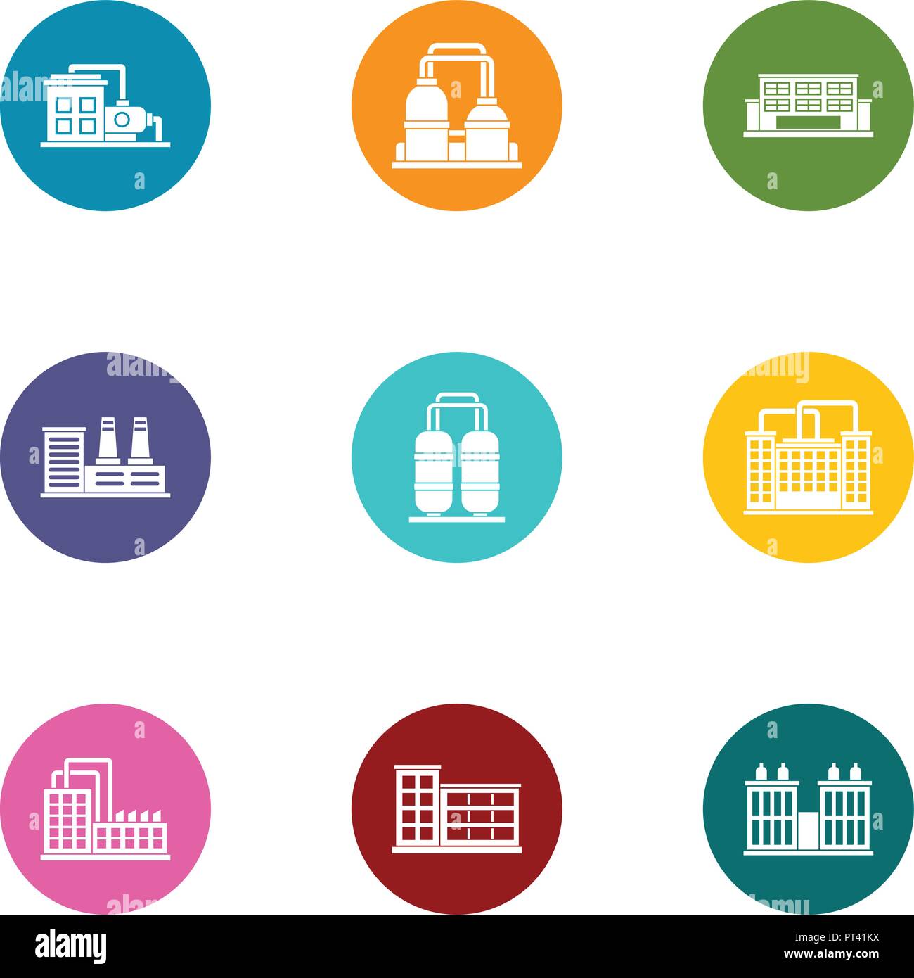 Pipe factory icons set, flat style Stock Vector Image & Art - Alamy