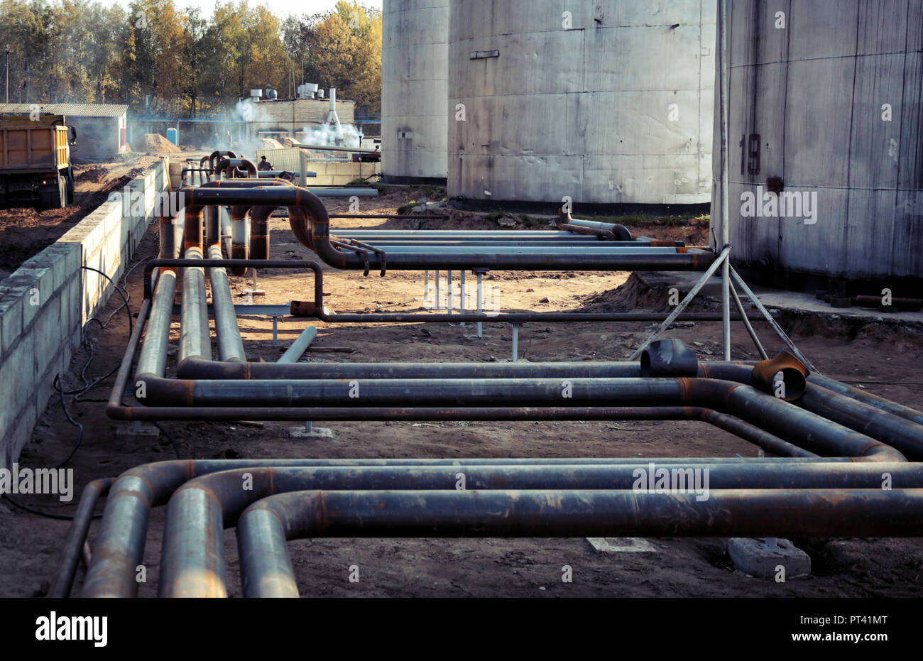 steel pipes on industrial enterprise Stock Photo - Alamy