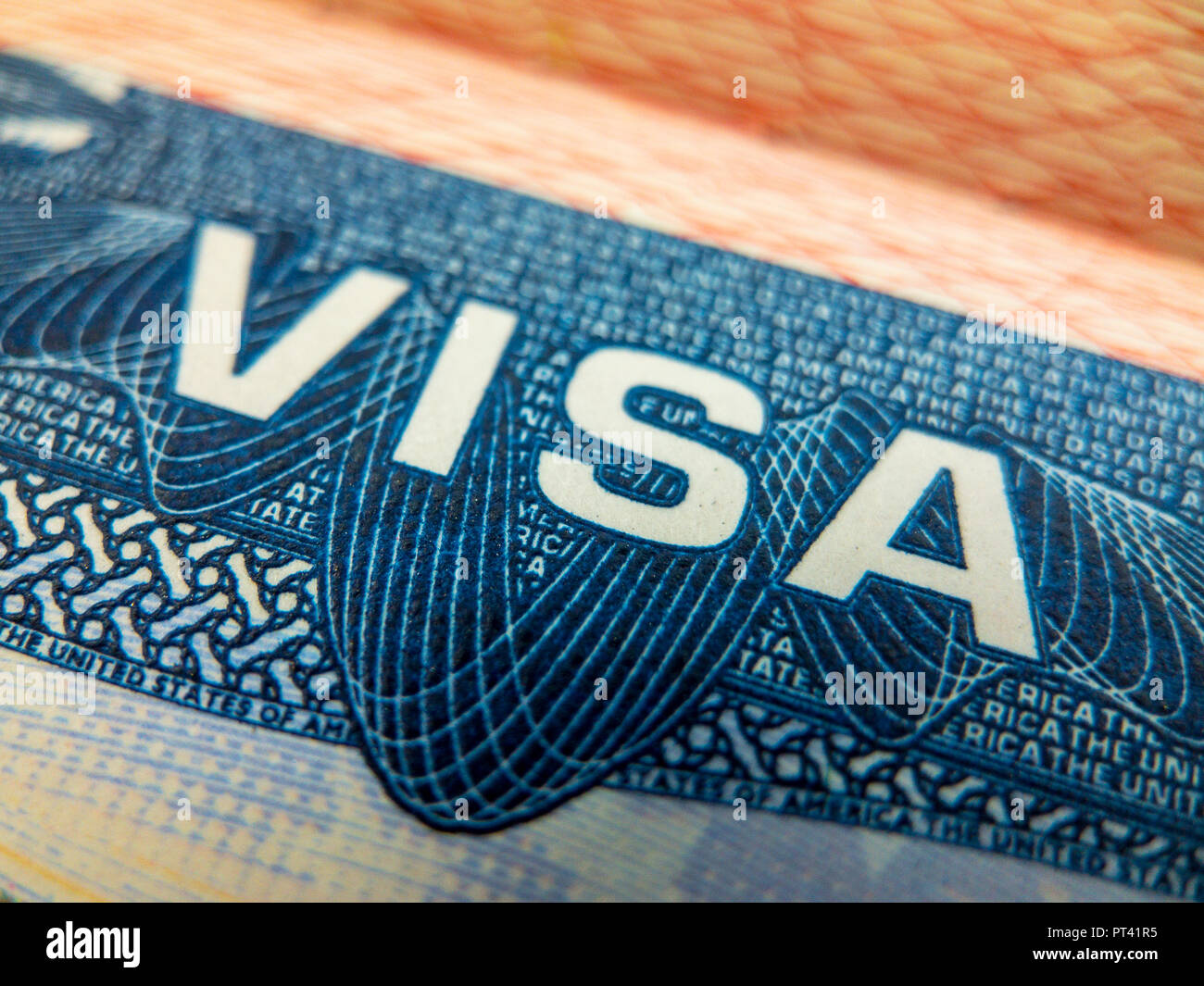 United States of America visa stamp in the passport Stock Photo - Alamy