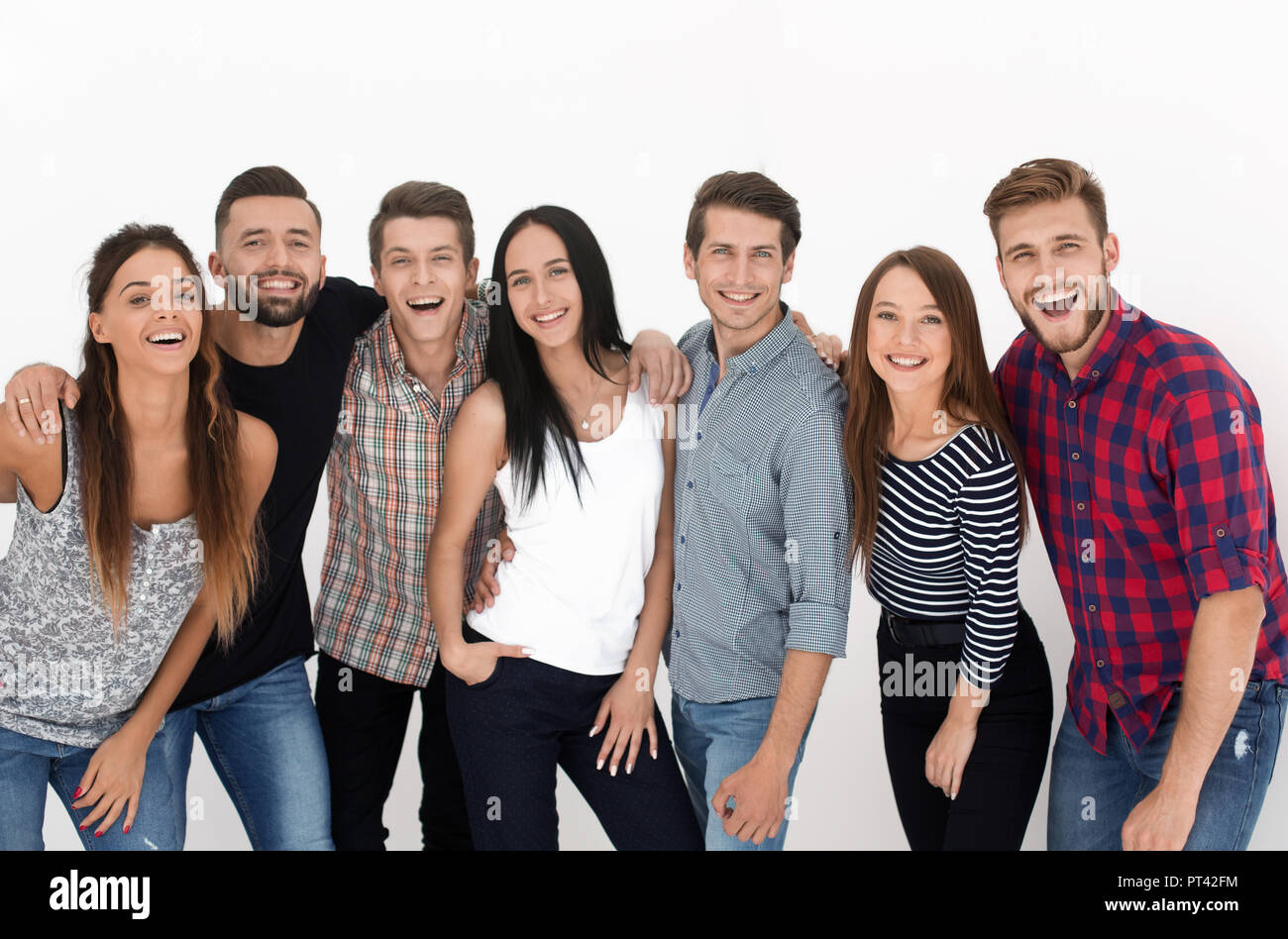 Cheerful group promising young hi-res stock photography and images - Alamy