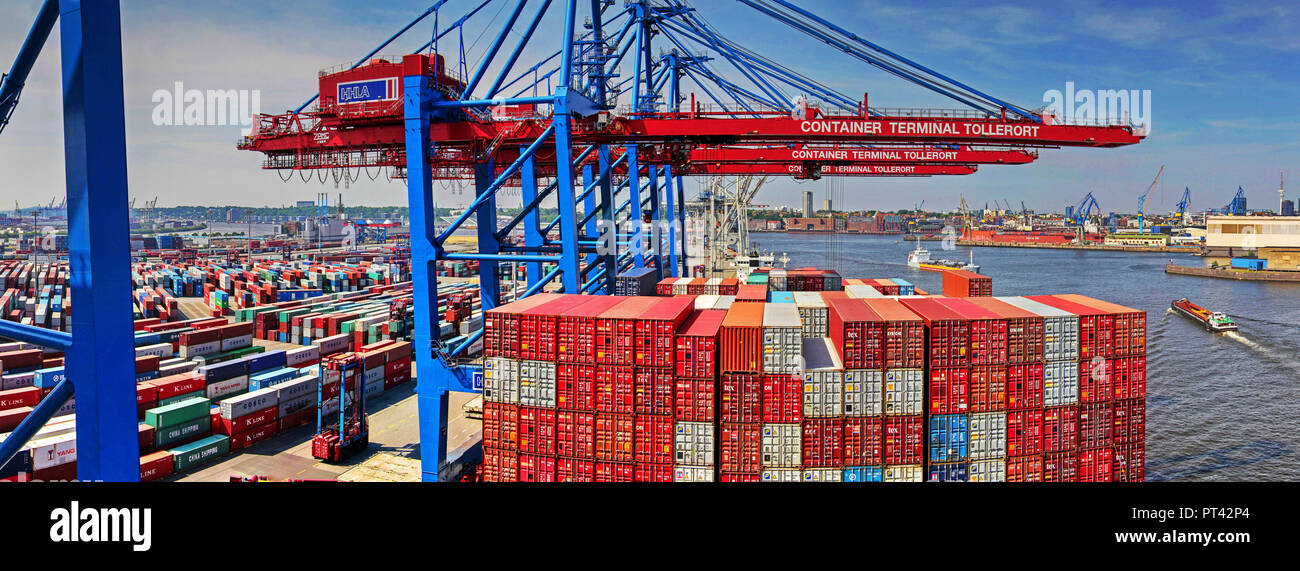 Container terminal Tollerort, Hamburg, Germany Stock Photo - Alamy