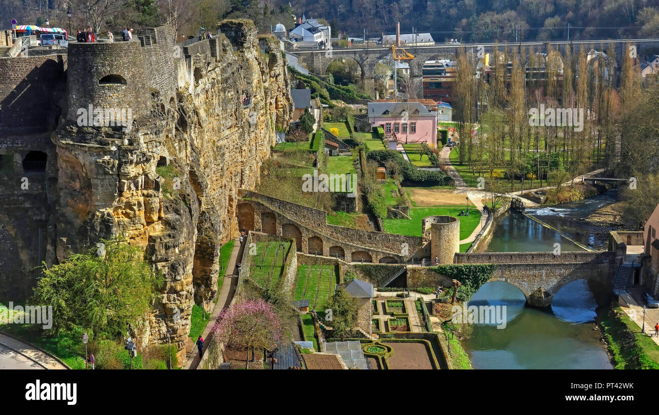 Block Rock Casemates and Valley of the Alzette, city Luxembourg ...