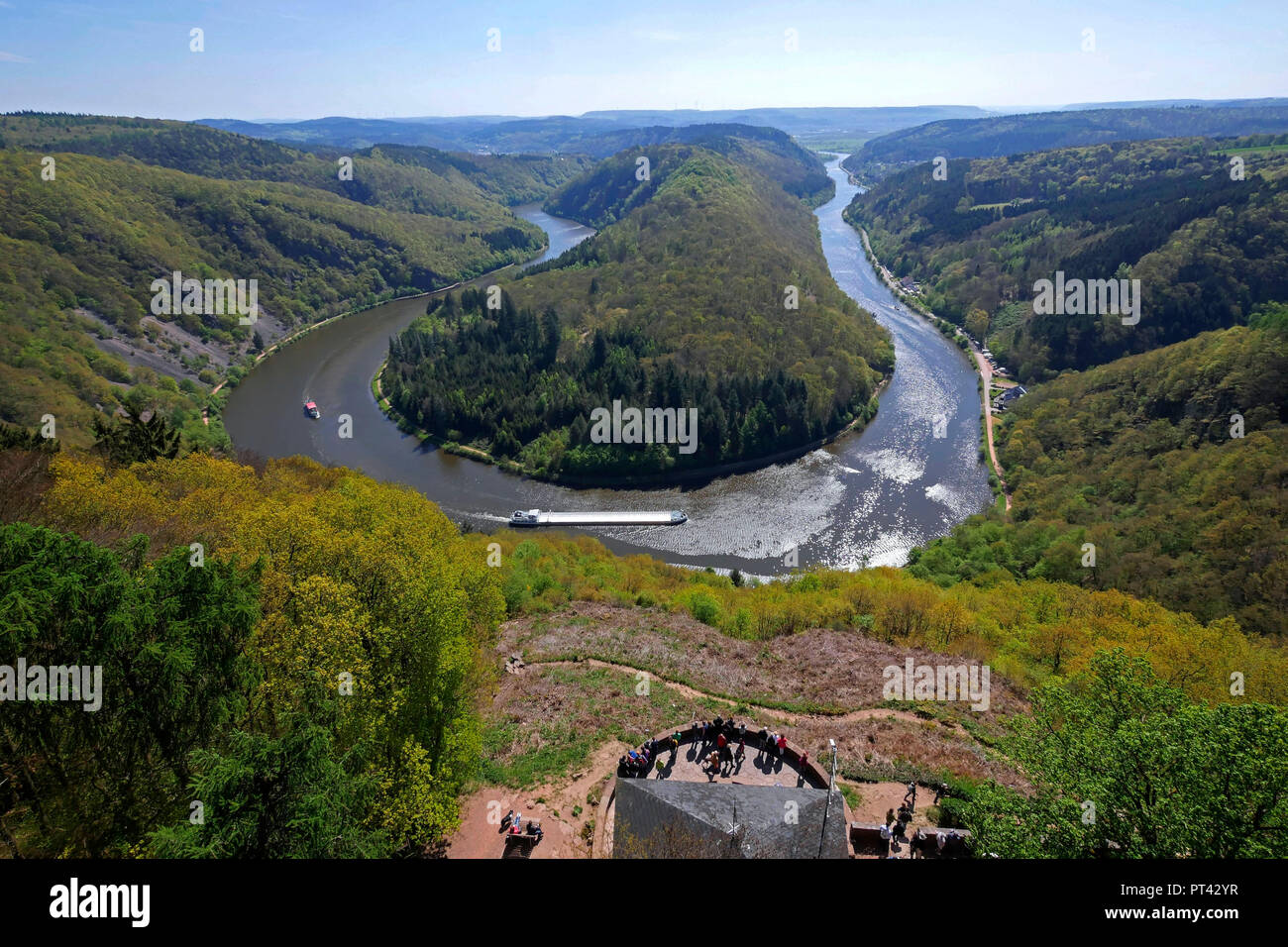 Viewpoint Cloef and big Saar loop, Mettlach-Orscholz, Saarland, Germany ...
