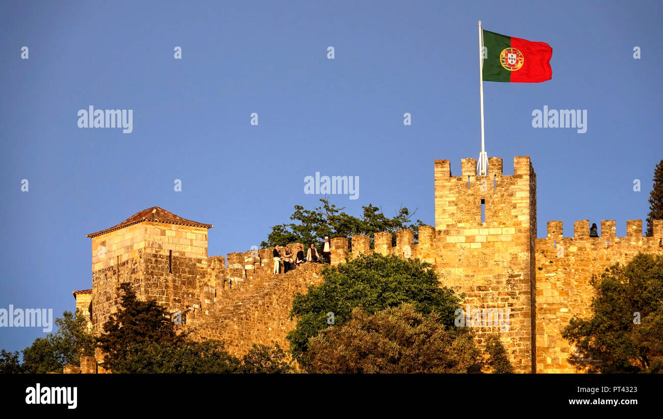 Castle complex Castelo de Sao Jorge, Lisbon, Portugal Stock Photo - Alamy