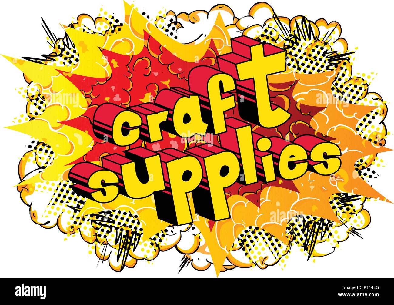 Craft Supplies - Vector illustrated comic book style phrase Stock ...