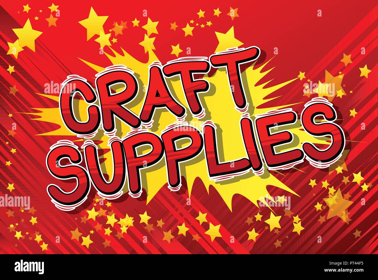Craft Supplies - Vector illustrated comic book style phrase Stock ...