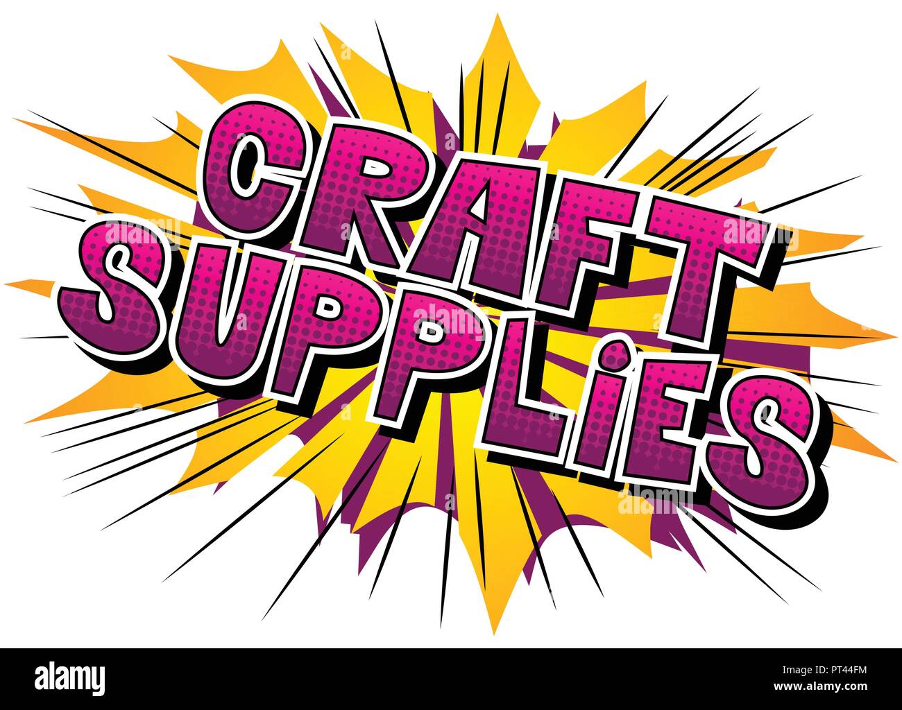 Craft Supplies - Vector illustrated comic book style phrase Stock ...