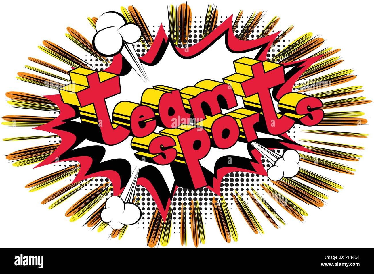 Team Sports - Vector illustrated comic book style phrase Stock Vector ...