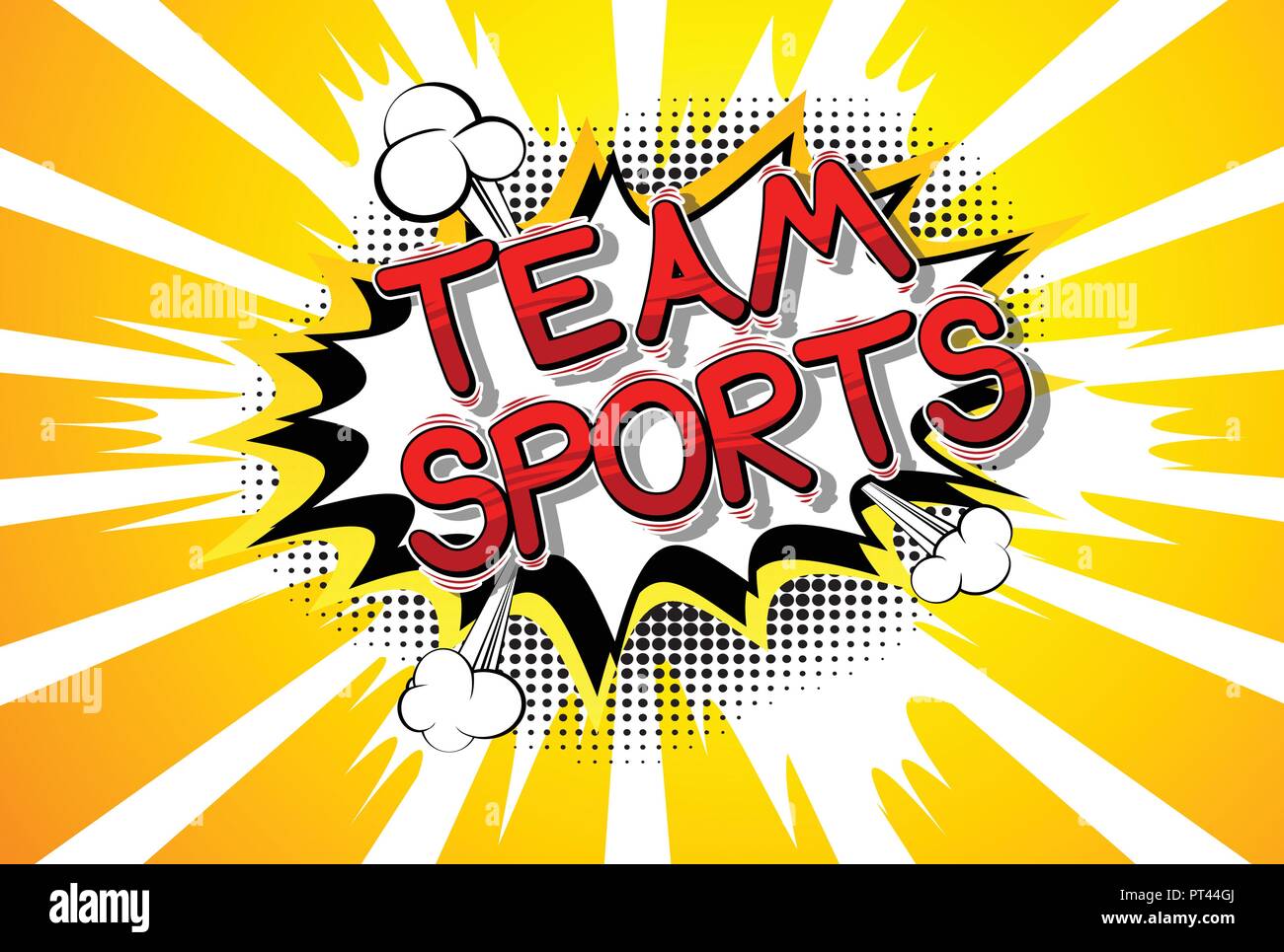 Team Sports - Vector illustrated comic book style phrase Stock Vector ...