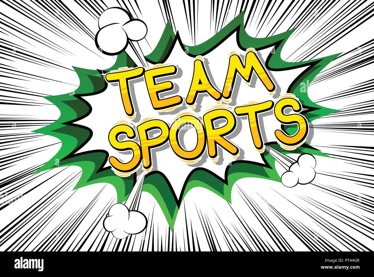 Team Sports - Vector illustrated comic book style phrase Stock Vector ...