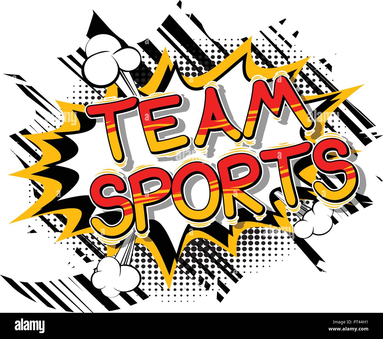 Team Sports - Vector illustrated comic book style phrase Stock Vector ...