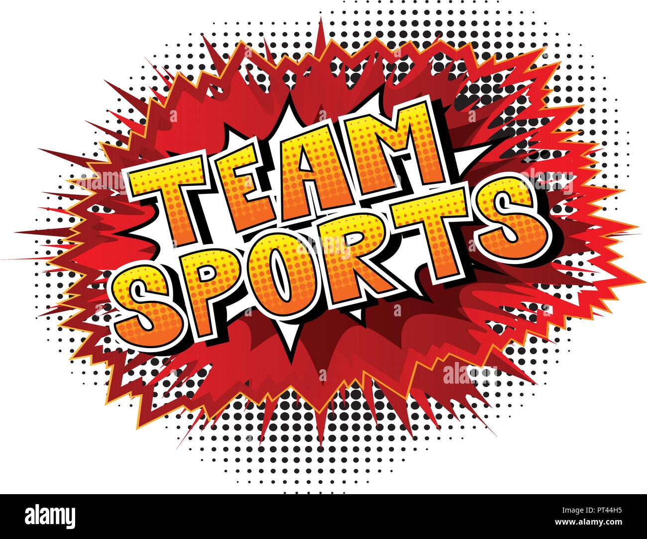 Team Sports - Vector illustrated comic book style phrase Stock Vector ...