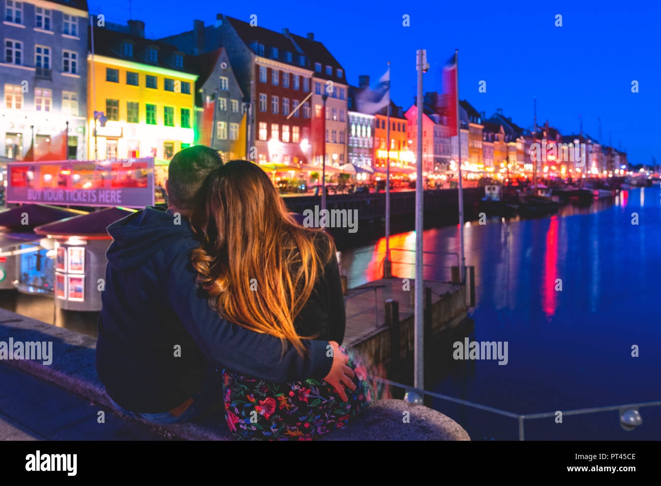 Tourist in Nyhavn, Copenhagen, Hovedstaden, Denmark, Northern Europe ...