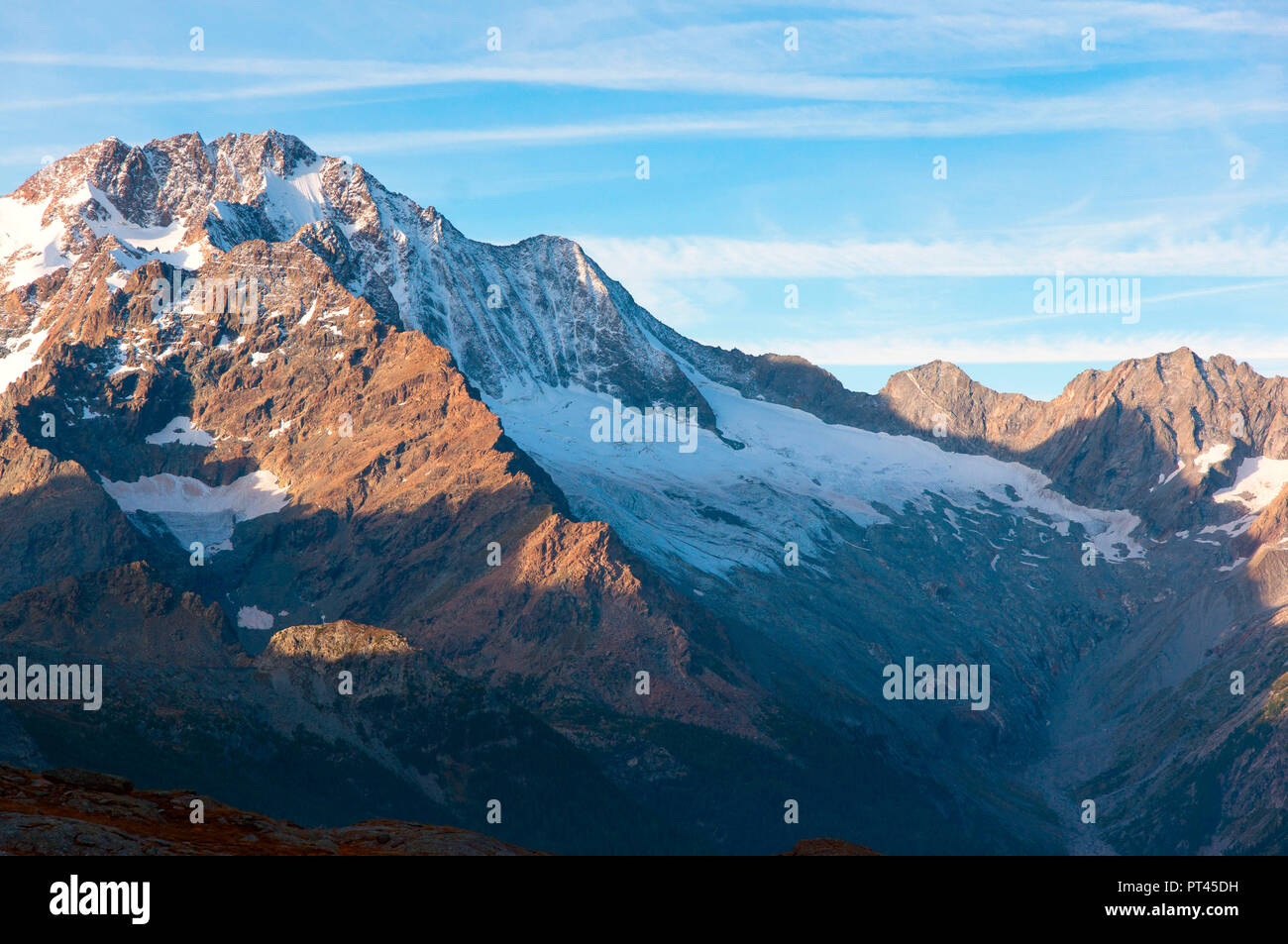 Mount Disgrazia and his glacier, Chiareggio, Valmalenco, Province of ...