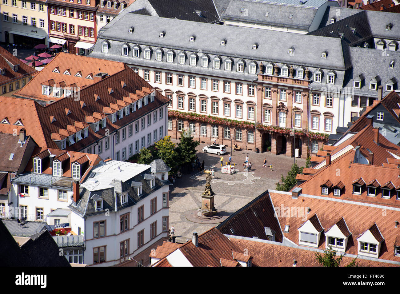 Aerial view landscape and cityscape of Heidelberg altstadt or old town ...