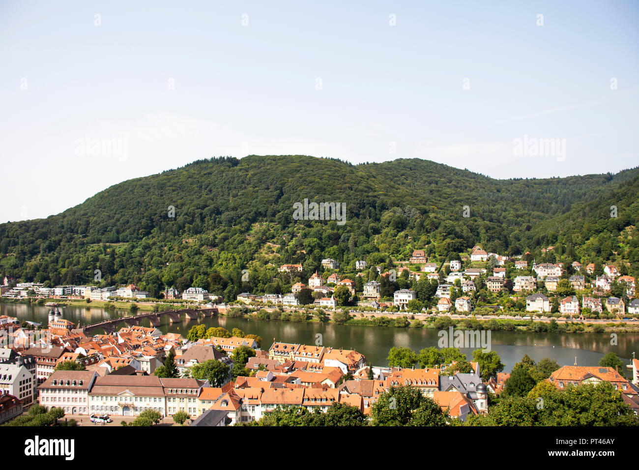 Aerial view landscape and cityscape of Heidelberg altstadt or old town ...